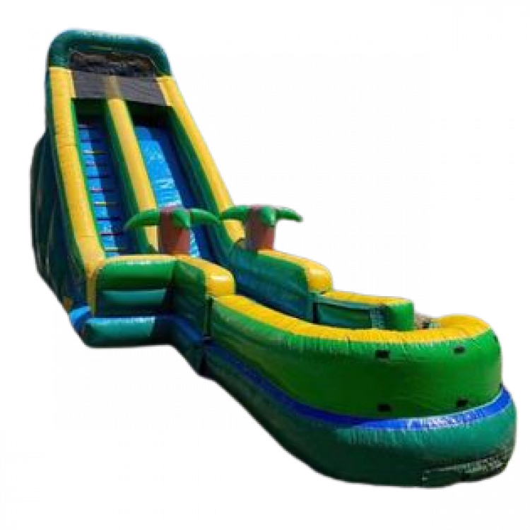22ft Tropical Screamer Waterslide with Landing - SplashKids Bounce ...